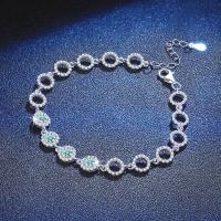 China 925 Silver Moissanite Bracelet 16-18cm Blue Eco Friendly Jewelry Wholesale for sale