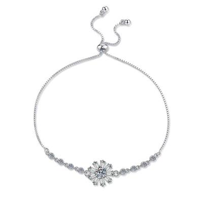 China 925 Silver Moissanite Bracelet 16-18cm Blue Daily Wear Jewelry for Women for sale