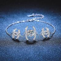 China 925 Silver Moissanite Bracelet Adjustable 16-18cm Unisex Blue Jewelry for sale