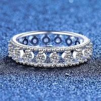 China 925 Sterling Silver Moissanite Men's Ring Radiant Halo Wide Band 5-7cm Size for sale