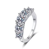 China 925 Silver Moissanite Ring Engagement Solitaire Vintage Elegant Gift 5-7cm for sale