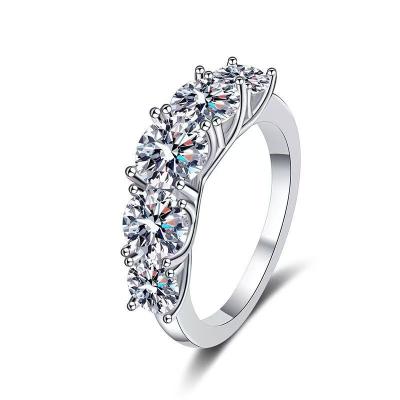 China 925 Silver Moissanite Ring Engagement Solitaire Vintage Elegant Gift 5-7cm for sale