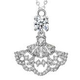 China 925 Silver Moissanite Pendant Necklace 16 Inch Small Skirt Shaped Elegant Custom Jewelry for sale