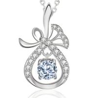 China 925 Silver Moissanite Lucky Bag Pendant Necklace 16 Inch New Year Jewelry for sale