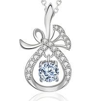 China 925 Silver Moissanite Lucky Bag Pendant Necklace 16 Inch New Year Jewelry for sale