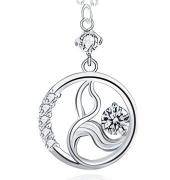China 925 Silver Moissanite Mermaid Foam Pendant Necklace 16 Inch Dreamy Romantic Jewelry for sale