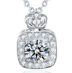 China 925 Silver Moissanite Square Perfume Bottle Pendant Necklace 16 Inch for sale