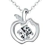 China 925 Silver Moissanite Apple Pendant Necklace 16 Inch Top Grade Pave Set Jewelry for sale