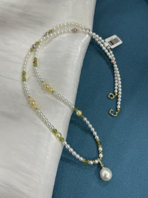 China Natural Freshwater Pearl Pendant Necklace Round Heart Design 12mm Large Pearl 70cm Length Delicate Gift for sale