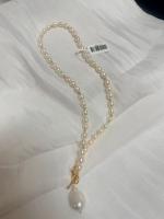 China Natural Freshwater Baroque Pearl Pendant Necklace 42cm White Elegant Jewelry for sale