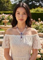 China Natural Freshwater Pearl Pendant Necklace 13.5-14mm Teardrop Shape Multi-Layer Chain Link Wedding Jewelry for sale