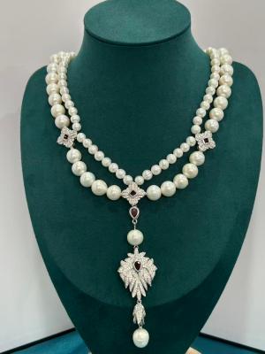 China Natural Freshwater Pearl Pendant Necklace 10.5-11mm White 65cm Elegant Jewelry for sale