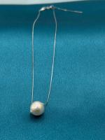 China 925 Silver Natural Freshwater Pearl Pendant Necklace 11mm White Pearl 42cm for sale