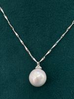 China 925 Silver Natural Freshwater Pearl Pendant Necklace 10-10.5mm 42cm White for sale