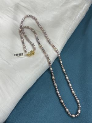 China Wholesale Purple Freshwater Pearl Necklace 2 Tier Multi-Strand 6-6.5mm 76-77cm for sale