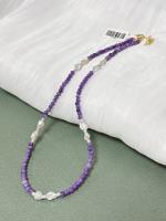 China Natural Jade and Pearl Necklace Purple Emerald 42cm Women's Jewelry Wholesale for sale