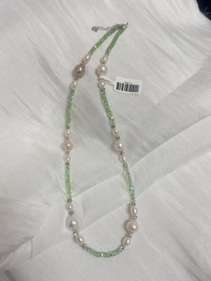 China Natural Pearl Crystal Layered Necklace 10mm Pearl 46cm Length Women Elegant Jewelry for sale
