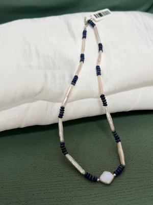 China Natural Pearl Necklace 4.5-5mm with Crystal Stones 40cm Luxury Women Jewelry for sale