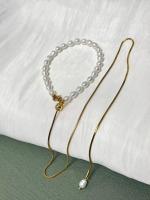 China Natural Pearl Necklace 5.5-6mm 57-58cm White Y Type Oversized Dainty Jewelry for sale