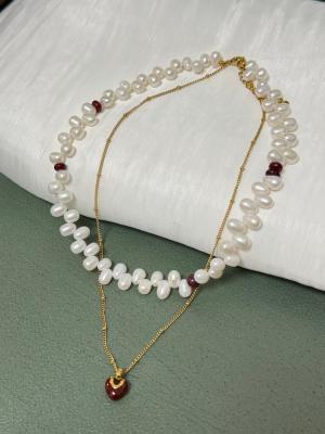 China Natural Pearl and Crystal Necklace 5.5-6mm 42cm Women's Jewelry with Certificate for sale