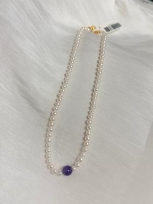 China Natural Pearl and Agate Necklace 4.5-5mm Pearl 36-37cm Length Cluster Design for sale