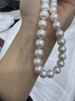 China Natural Freshwater Pearl Necklace 10-10.5mm White 44-45cm Certified Elegant Jewelry for sale