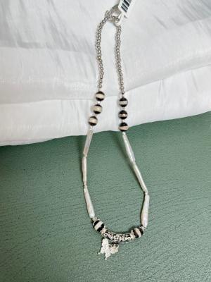 China Natural Pearl Necklace 5-5.5mm with Jade Beads 42cm Elegant Bohemian Style for sale