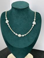 China Natural Pearl Choker Necklace 10.5-11mm with Heart Cross Pendant White Beaded Jewelry for sale