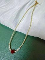 China Natural Freshwater Pearl Jade Agate Necklace 40cm White Bead Jewelry 4.5-5mm for sale
