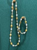 China Natural Tiger Eye Stone Pearl Necklace 42cm Colorful Jade Beaded Jewelry for Women for sale