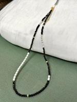 China Black Crystal Pearl Necklace 41-42cm Natural Pearl Jewelry Fashion Elegant Design for sale