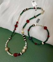 China Natural Pearl Agate Jade Necklace 48cm 10-11.5mm Beaded Jewelry for Women for sale