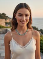 China Classic Blue Freshwater Pearl and Turquoise Beaded Necklace 45cm 4mm for sale