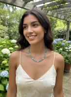 China Classic Blue Freshwater Pearl and Turquoise Beaded Necklace 45cm 4mm for sale