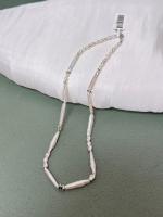 China White Baroque Pearl Necklace Natural Pearl Jade Bead 43cm Length 4.5-5mm Pearl Size for sale