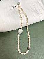 China White Baroque Pearl Necklace 15.5-16mm Beaded Strand 48-49cm Length for sale