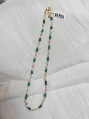 China Colorful Natural Pearl and Crystal Stone Necklace 4.5-5mm 43cm Length for sale