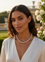China Purple Freshwater Pearl Necklace 11.5-12mm 46cm Elegant Jewelry for sale