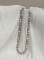 China Purple Freshwater Pearl Necklace 11.5-12mm 46cm Elegant Jewelry for sale