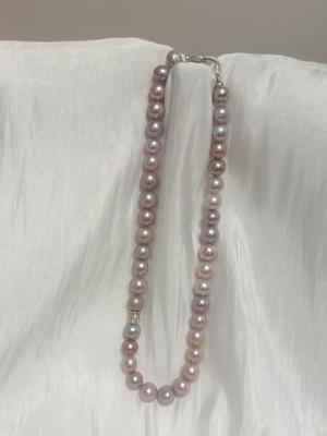 China Purple Freshwater Pearl Necklace 11.5-12mm 46cm Elegant Jewelry for sale