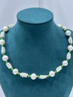 China Natural Pearl and Hetian Jade Necklace 41cm Large 10mm Pearl Bead Jewelry for sale