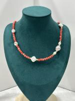 China 46cm Freshwater Pearl Necklace 11-11.5mm Pearls Colorful Jadeite Design for sale