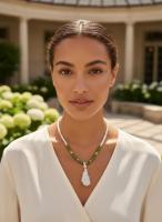 China Natural Pearl and Jade Pendant Necklace 62cm Classic Elegance Jewelry for sale