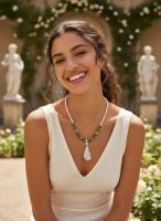 China Natural Pearl and Jade Pendant Necklace 62cm Classic Elegance Jewelry for sale