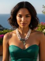 China Colorful Multi Layer Pearl Necklace Natural Pearl Jade Bead Strand 45cm for sale
