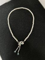 China High Quality Freshwater Pearl Necklace Silver Bow Colorful Pearls Elegant Style 45cm for sale