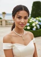 China Natural Freshwater Pearl Necklace White 18 Inch Classic Elegant Design for sale