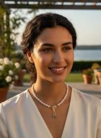 China Natural Freshwater Pearl Necklace White 18 Inch Classic Elegant Design for sale
