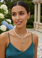 China Natural Freshwater Pearl Necklace White 18 Inch Classic Elegant Design for sale