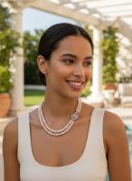 China 60cm Natural Freshwater Pearl Necklace Purple High Luster Elegant Evening Wear for sale